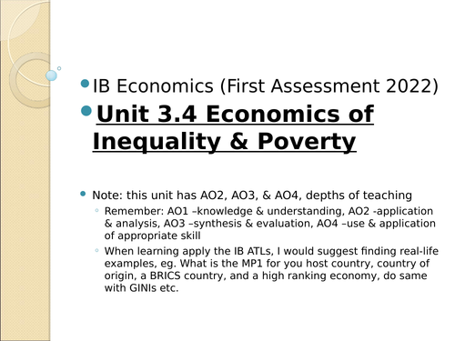Unit 3.4 Economics of inequality and poverty | Teaching Resources