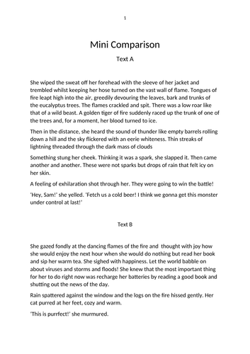 GCSE Comparing Texts - an introduction | Teaching Resources