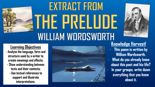 The Prelude (extract) - William Wordsworth - Double Lesson! | Teaching ...
