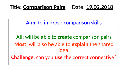 Introduction to Comparing Poems | Teaching Resources Introduction to Comparing Poems | Teaching Resources