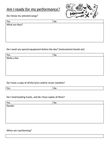 Getting Ready For A Performance | Teaching Resources