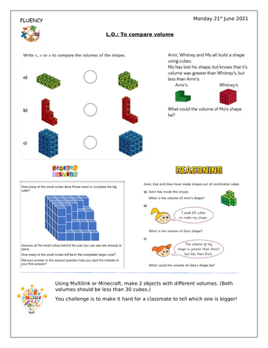 To compare volume | Teaching Resources