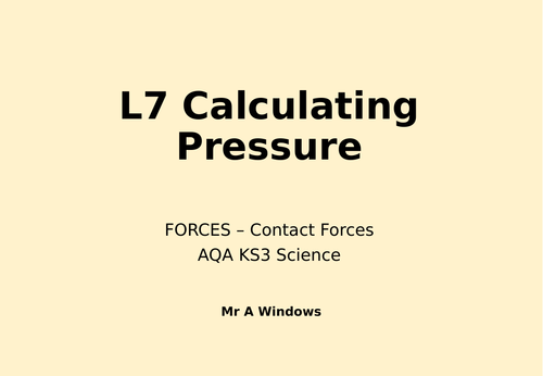 KS3 Calculating Pressure | Teaching Resources