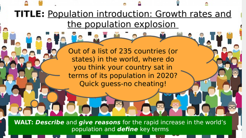 CIE IGCSE Geography Population introduction: Growth rates and the ...