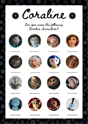 Coraline Movie Character Quiz / Game. Can you name the Coraline ...