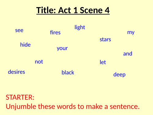 Macbeth Act 1 Scene 4 | Teaching Resources