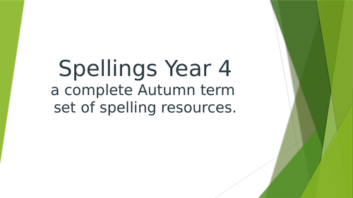 Spelling Year 4 Autumn Term complete resource | Teaching Resources