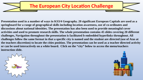The European City challenge | Teaching Resources