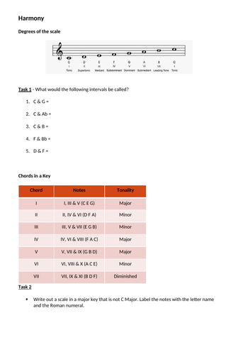 Harmony Lesson | Teaching Resources