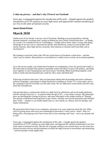 Cambridge I gcse English language Letter Writing Janet Street Porter ...