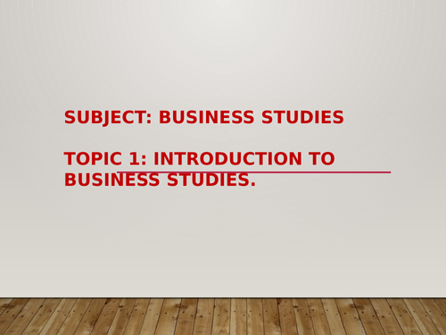 Introduction to Business Studies: KS3 | Teaching Resources