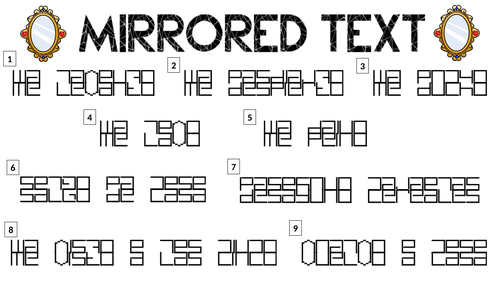 Mirrored Text Template | Teaching Resources