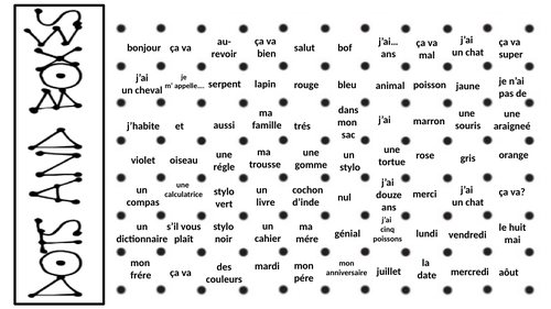 French Basics Dots and Boxes Template | Teaching Resources