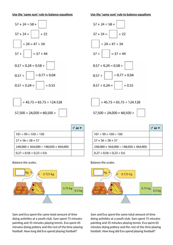 NCETM Using equivalence and the compensation property to calculate ...