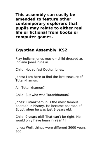 Assembly Ancient Egyptians KS2 | Teaching Resources