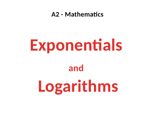 Whole-school exponentials and logarithms resources