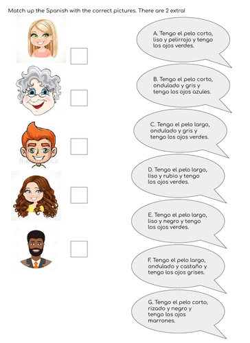 Como es tu pelo y tus ojos | Teaching Resources
