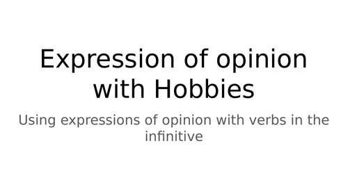 Expressions of opinion with Hobbies - Spanish | Teaching Resources