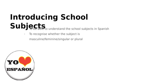 Introducing School Subjects in Spanish | Teaching Resources