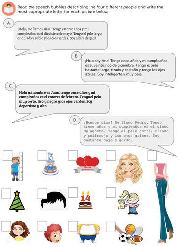 ¿Cómo eres? Reading Comprehension | Teaching Resources