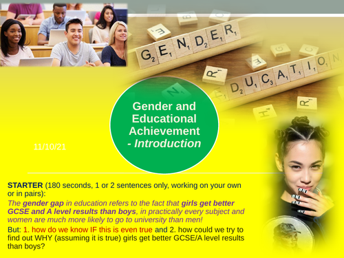 Gender and Educational Achievement - Introduction | Teaching Resources