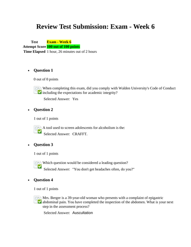 NURS 6512 Week 6 Midterm Exam | Teaching Resources NURS 6512 Week 6 Midterm Exam | Teaching Resources