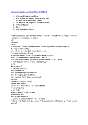 French trailer for film Encanto out 2021 | Teaching Resources