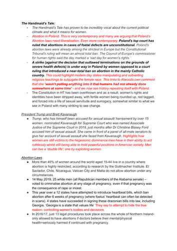 A03 Handmaids Tale Context PDF A* | Teaching Resources