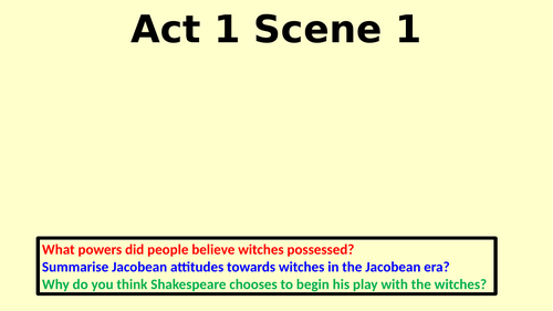 Macbeth Act 1 Scene 1 | Teaching Resources