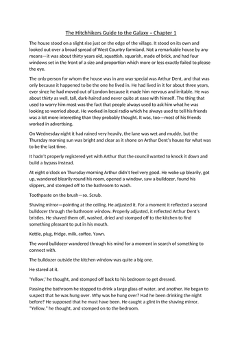 Hitchhiker's guide to the galaxy | Teaching Resources