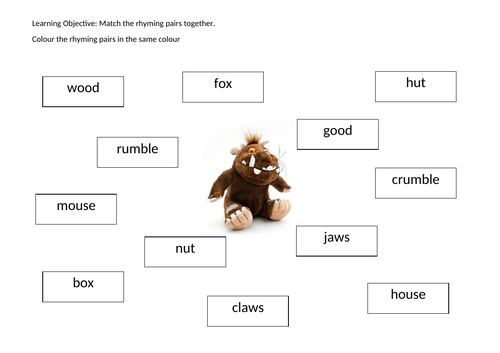 Gruffalo Match Rhyming Pairs | Teaching Resources