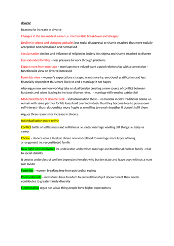 sociology alevel family and households changing patterns | Teaching ...