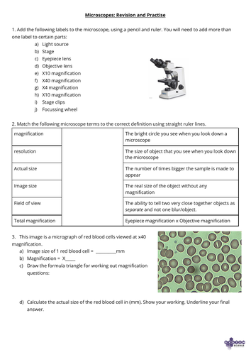 CB1b:Microscopes Revision & Practise FOUNADTN | Teaching Resources