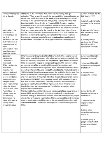 Early years of the Nazi Party | Teaching Resources