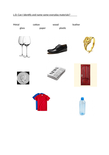 Identify everyday materials -Science KS1 | Teaching Resources