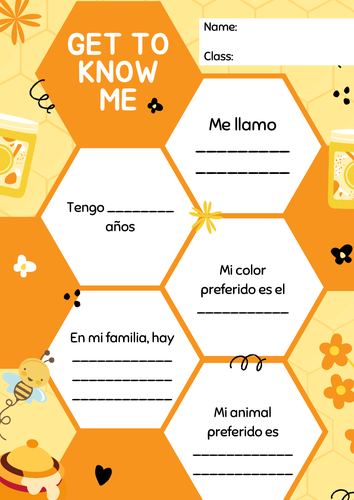 Primary Spanish - Get to Know Me Worksheet | Teaching Resources