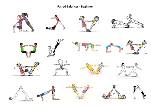 Partner Balance Cards - Beginner, Intermediate and Advanced Sheets ...
