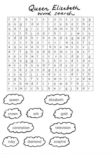 Queen Elizabeth II Word Search KS1 | Teaching Resources