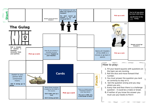 Cold War Revision Board Game | Teaching Resources