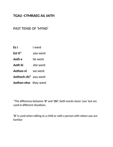 GCSE WELSH SECOND LANGUAGE ail iaith lesson plan on grammar | Teaching ...