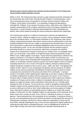 A Level English - Tempest A* Essay Q1 | Teaching Resources