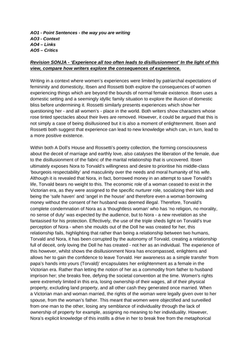 A Dolls House x Rossetti A* Essay | Teaching Resources