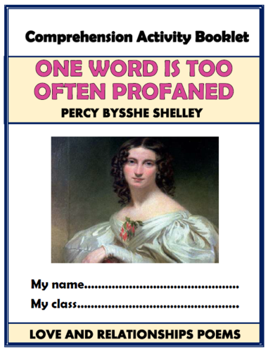 One Word is too Often Profaned - Percy Bysshe Shelley - Comprehension ...
