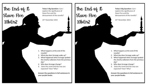Stave 5 A Christmas Carol | Teaching Resources