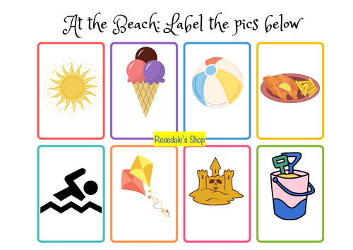 Fun Flashcards: | Learn & Label Beach Vocabulary | Print this NEW ...