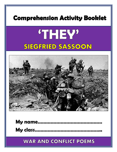 They - Siegfried Sassoon - Comprehension Activities Booklet! | Teaching ...