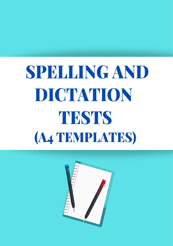 Spelling/Dictation/Test Templates/Vocabulary/Sentences/ELL/ESL/EFL ...