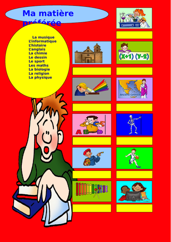 Les matières scolaires / School subjects | Teaching Resources