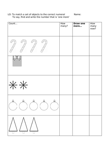 Reception Christmas Maths 'one more' | Teaching Resources