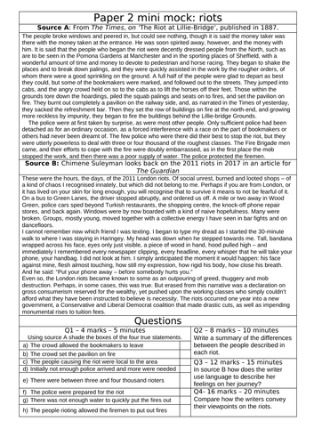 English Language Paper 2 - PPT EXTRACT READING | Teaching Resources